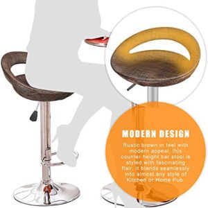 Nova Microdermabrasion Adjustable Pub Swivel Barstool Hydraulic Patio Barstool Indoor/Outdoor W/ Open Back and Chrome Footrest , 2pcs