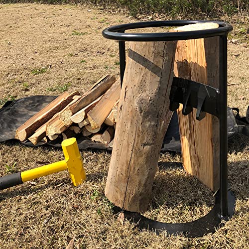 Gewsoy Log Splitter, Firewood Kindling Splitter, Carbon Steel Wood Splitter, Kindling Splitter for Wood, Manual Log Splitter Wedge, Wood Splitter Wedge