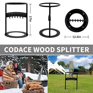 Gewsoy Log Splitter, Firewood Kindling Splitter, Carbon Steel Wood Splitter, Kindling Splitter for Wood, Manual Log Splitter Wedge, Wood Splitter Wedge