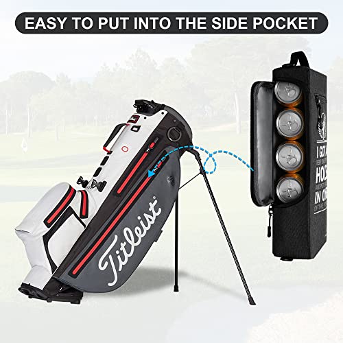 Golf Bag Cooler with Ice Pack, Golf Cooler Bag, Golf Beer Sleeve, Soft Golf Cart Cooler Bag, Holds 6 Beer Cans or 2 Bottles of Wine, Gift for Golf Lovers