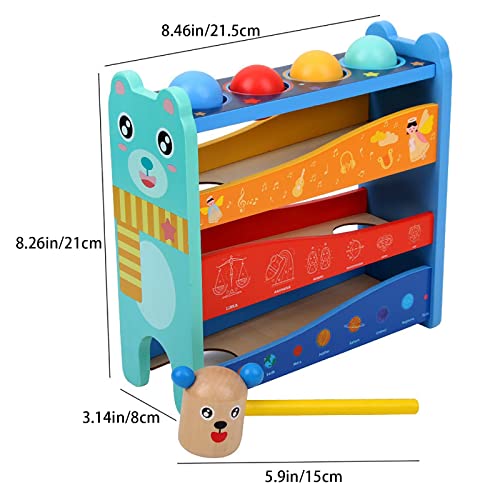 Wooden Knocking Table Playing Table Children's Educational Early Education Piling Table Knocking to Exercise Hand Fine Movements Kids Cubes