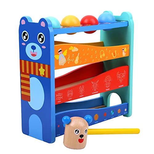 Wooden Knocking Table Playing Table Children's Educational Early Education Piling Table Knocking to Exercise Hand Fine Movements Kids Cubes