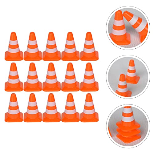 ibasenice 21pcs Activity Windproof Small Ornaments Theme Teaching Toy Cones- Traffic Useful Games Cones Flag Model Stuff Landscape Roadblock Child Soccer Favor Supplies for Birthday