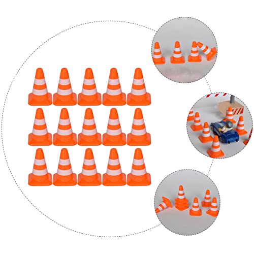 ibasenice 21pcs Activity Windproof Small Ornaments Theme Teaching Toy Cones- Traffic Useful Games Cones Flag Model Stuff Landscape Roadblock Child Soccer Favor Supplies for Birthday