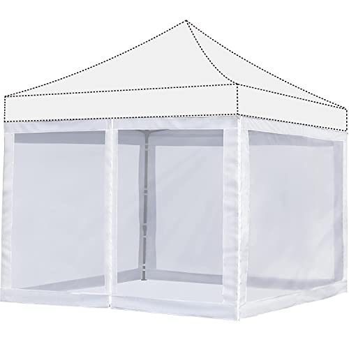 ABCCANOPY Mesh Sidewalls for 10' x 10' Pop-Up Tent Canopy, White (4 Sidewalls Only, NOT Including Frame and Top)