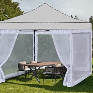 ABCCANOPY Mesh Sidewalls for 10' x 10' Pop-Up Tent Canopy, White (4 Sidewalls Only, NOT Including Frame and Top)