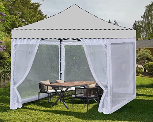 ABCCANOPY Mesh Sidewalls for 10' x 10' Pop-Up Tent Canopy, White (4 Sidewalls Only, NOT Including Frame and Top)