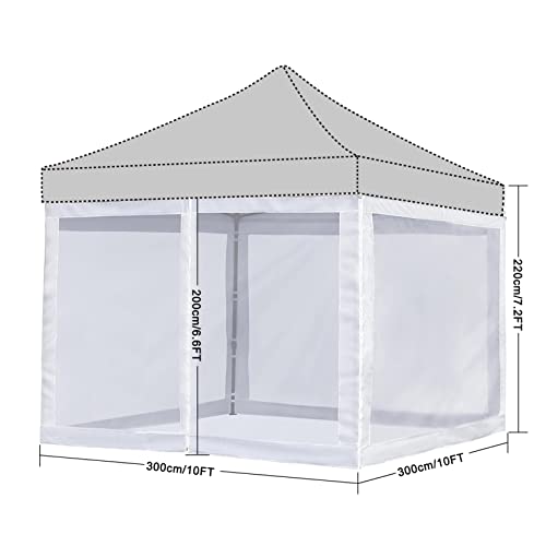 ABCCANOPY Mesh Sidewalls for 10' x 10' Pop-Up Tent Canopy, White (4 Sidewalls Only, NOT Including Frame and Top)