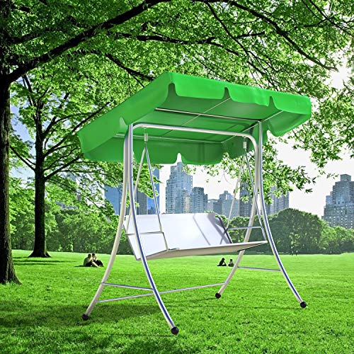 Yuehuam Patio Swing Canopy Cover, Heavy Duty 210D Polyester Waterproof Swing Replacement Top Cover for 3 Seat Swing Waterproof Dustproof Protection