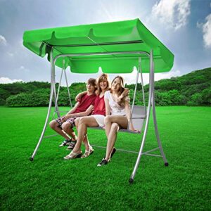 Yuehuam Patio Swing Canopy Cover, Heavy Duty 210D Polyester Waterproof Swing Replacement Top Cover for 3 Seat Swing Waterproof Dustproof Protection