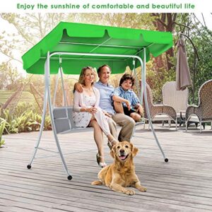 Yuehuam Patio Swing Canopy Cover, Heavy Duty 210D Polyester Waterproof Swing Replacement Top Cover for 3 Seat Swing Waterproof Dustproof Protection