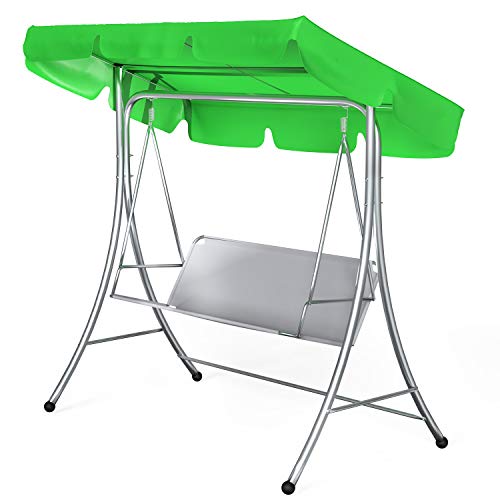 Yuehuam Patio Swing Canopy Cover, Heavy Duty 210D Polyester Waterproof Swing Replacement Top Cover for 3 Seat Swing Waterproof Dustproof Protection