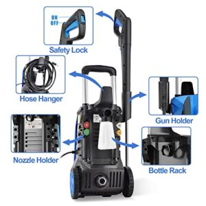 Electric Pressure Power Washer - Power Washer Electric Powered 3500 PSI 2.6GPM for Car Cleaning Machine with 4 Quick Connect Nozzles Foam Bottle for Home Driveway Patio