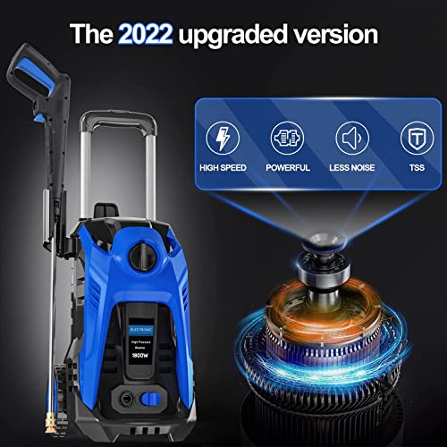 Electric Pressure Power Washer - Power Washer Electric Powered 3500 PSI 2.6GPM for Car Cleaning Machine with 4 Quick Connect Nozzles Foam Bottle for Home Driveway Patio