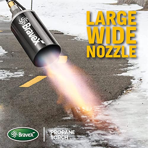 Propane Torch Weed Torch Weed Burner - Electronic Automatic Ignition, 800 000 BTU Propane Weed Torch with 10FT Hose, Push Button Electronic Spark Generating Powered by AAA Battery (not include）