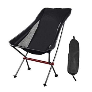 TRENTSNOOK Exquisite Camping Stool Outdoor Folding Chair Seat Portable Steel Stool Beach Chair Fishing Beach Barbecue Camping Picnic Picnic (Color : Black)