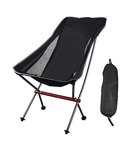 TRENTSNOOK Exquisite Camping Stool Outdoor Folding Chair Seat Portable Steel Stool Beach Chair Fishing Beach Barbecue Camping Picnic Picnic (Color : Black)