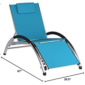 Vivere DKDSUN-TT Aluminum Dockside Sun Lounger, True Turquoise