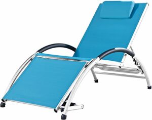 vivere dkdsun-tt aluminum dockside sun lounger, true turquoise