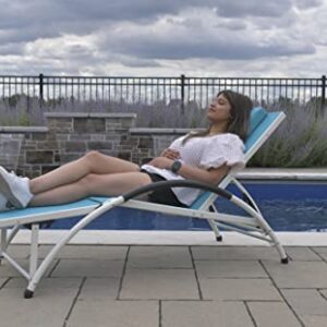 Vivere DKDSUN-TT Aluminum Dockside Sun Lounger, True Turquoise