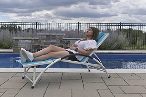 Vivere DKDSUN-TT Aluminum Dockside Sun Lounger, True Turquoise