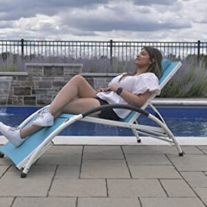 Vivere DKDSUN-TT Aluminum Dockside Sun Lounger, True Turquoise