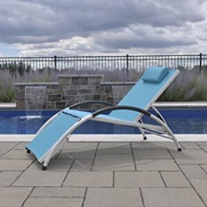 Vivere DKDSUN-TT Aluminum Dockside Sun Lounger, True Turquoise