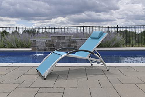 Vivere DKDSUN-TT Aluminum Dockside Sun Lounger, True Turquoise