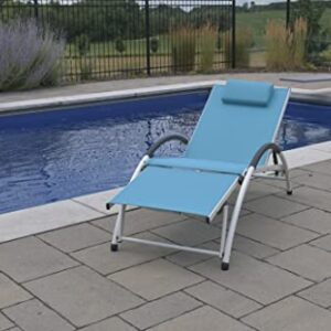 Vivere DKDSUN-TT Aluminum Dockside Sun Lounger, True Turquoise