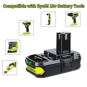 FERRYBOAT 2Pack 3600mAh P102 for Ryobi 18V Battery Replacement 18Volt Battery Lithium-ion P102 P103 P104 P105 P107 P108 P109 P122 P190