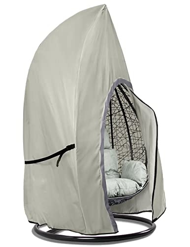 STEECA Patio Hanging Egg Chair Cover - Waterproof Outdoor Wicker Egg Swing Chair with Stand Cover, Single Seat