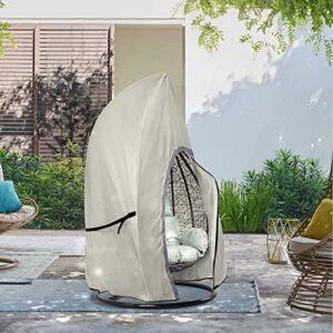 STEECA Patio Hanging Egg Chair Cover - Waterproof Outdoor Wicker Egg Swing Chair with Stand Cover, Single Seat