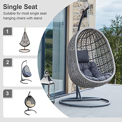 STEECA Patio Hanging Egg Chair Cover - Waterproof Outdoor Wicker Egg Swing Chair with Stand Cover, Single Seat