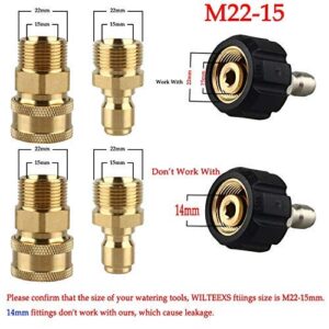 Millie Pressure Washer Adapter Set,M22 Male Thread Fitting, 3/8" Quick Connect kit,5000 PSI