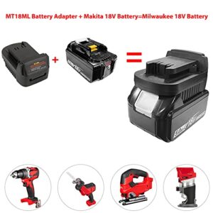 ZLWAWAOL MT18ML Battery Adapter Compatible for Makita 18V Lithium-ion Battery Convert to Milwaukee M18 18V Lithium-ion Battery Compatible for Milwaukee 18V Cordless Power Tools