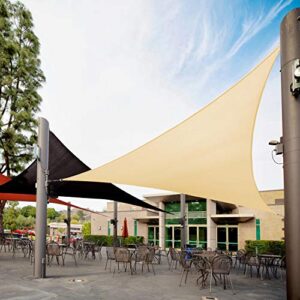 royal shade 10′ x 10′ x 14′ beige right triangle sun shade sail canopy awning outdoor patio fabric shelter cloth screen awning rstaprt10-95% uv protection, 3 years warranty, (we custom size)