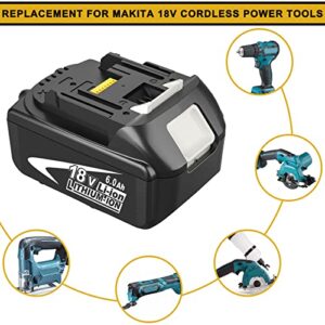 Upgraded to 6.0Ah BL1860B Replacement Battery Compatible with Makita 18V Battery Lithium Ion BL1860 BL1850 BL1850B BL1840 BL1840B BL1830 BL1830B BL1815 BL1815B LXT-400