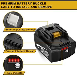 Upgraded to 6.0Ah BL1860B Replacement Battery Compatible with Makita 18V Battery Lithium Ion BL1860 BL1850 BL1850B BL1840 BL1840B BL1830 BL1830B BL1815 BL1815B LXT-400