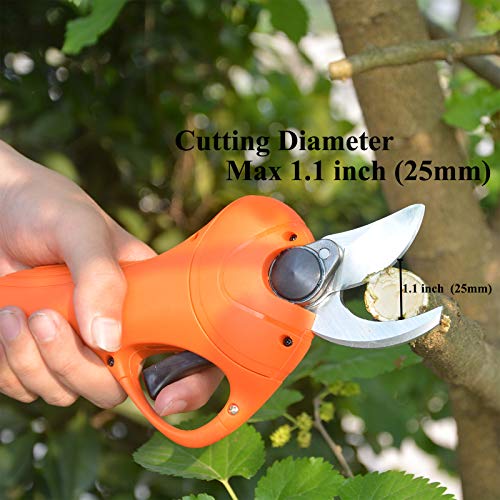 MAKINGTEC Cordless Electric Pruning Shears,Electric Secateurs 2 Rechargeable 2000mAh Battery Tree Branch Pruner Cordless Pruning Scissors,Garden Orchard Tool Cutting Diameter 25mm(1.1 Inch)