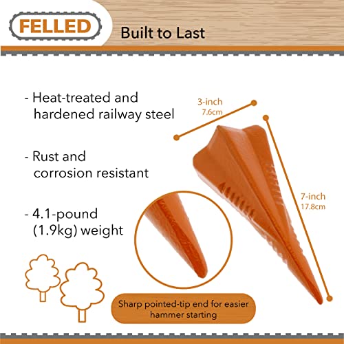 Felled Manual Log Splitter Wedge Diamond Wedge – 4-Direction Steel Splitting Wedge Wood Wedge Wood Splitter Wedge Tool