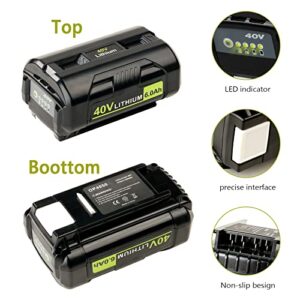 AM-KIAMATO 6.0Ah OP4050A Battery Replacement Ryobi 40v Lithium Battery OP4015 OP4026 OP40201 OP40261 OP4030 OP40301 OP4040 OP40401 OP4050 OP40501 OP4060 OP4050A OP4040A etc ryobi 40v Battery