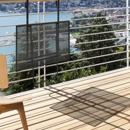 RIVALLYCOOL Balcony Table Hanging, Outdoor Folding Hanging Table w/5 Height Adjustable & Foldable Railing Serving Table, Suitable for Patio, Balcony & Deck