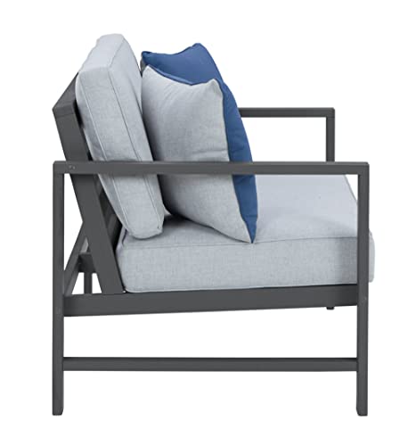 Signature Design by Ashley Fynnegan Outdoor Loveseat with Table, Gray