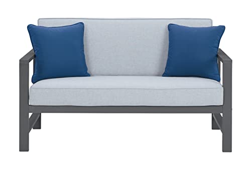 Signature Design by Ashley Fynnegan Outdoor Loveseat with Table, Gray