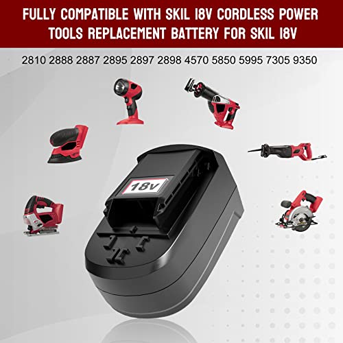 Zuliati Upgraded 3600mAh 18-Volt Battery SB18A SB18C SB18B Compatible with Skil 18V Battery Ni-Mh Cordless Power Tools 2810 2888 2887 2895 2897 2898 4570 5850 5995 7305 9350