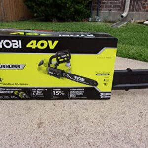 Ryobi 14 in. 40-Volt Baretool Brushless Lithium-Ion Cordless Chainsaw, 2019 Model RY40530, Li-Ion 40V, (Battery and Charger Not Included)