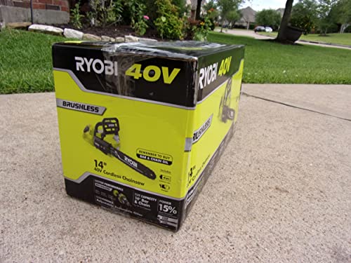 Ryobi 14 in. 40-Volt Baretool Brushless Lithium-Ion Cordless Chainsaw, 2019 Model RY40530, Li-Ion 40V, (Battery and Charger Not Included)