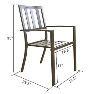 Kozyard Coolmen Outdoor Patio Dining Furniture Chair and Table Sets (2-Pack Wrought Iron Chairs) (Dark Brown)