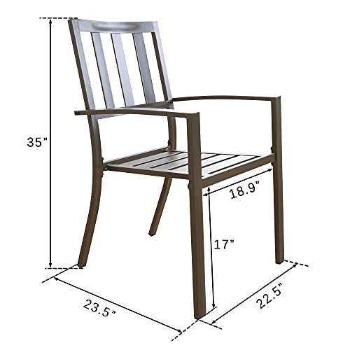 Kozyard Coolmen Outdoor Patio Dining Furniture Chair and Table Sets (2-Pack Wrought Iron Chairs) (Dark Brown)