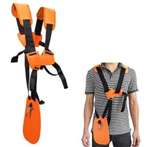 weed eater strap weed wacker strap comfort string trimmer strap double shoulder strap, brush cutter nylon belt weed eater harness